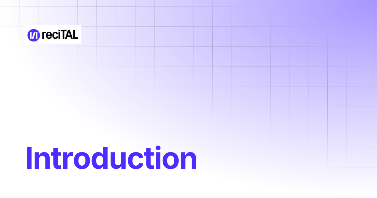 Introduction | Suite reciTAL - Documentation